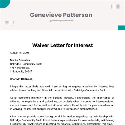 Waiver Letter Template