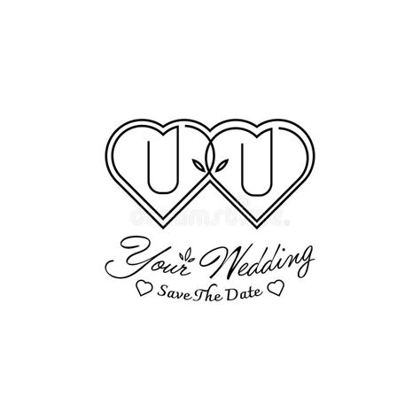 Letters Uu Wedding Love Logo For Couples With U And U Initials Stock