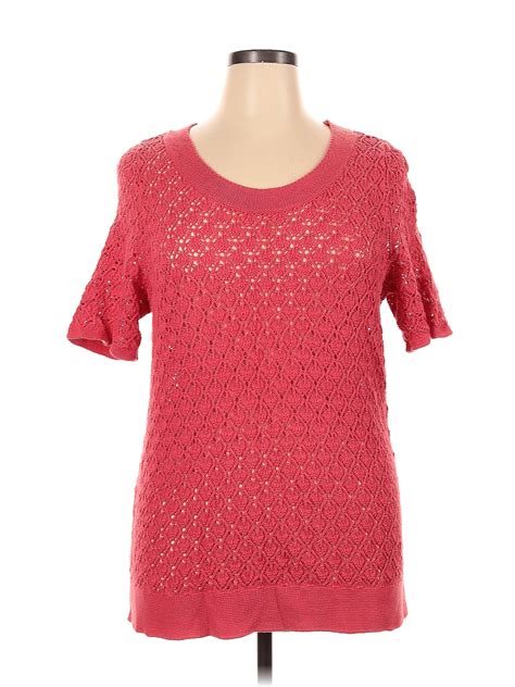 Fashion Bug 100 Cotton Red Pullover Sweater Size 0x Plus 47 Off