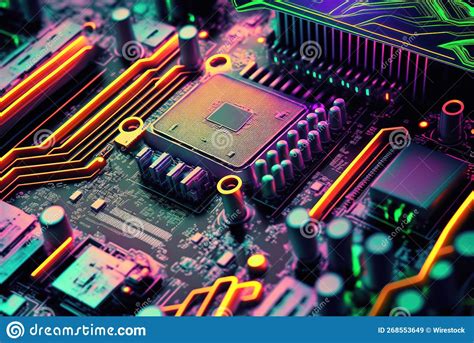 cpu motherboard central computer processor quantum concept 3d