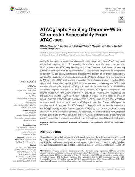 Pdf Atacgraph Profiling Genome Wide Chromatin Accessibility From Atac Seq