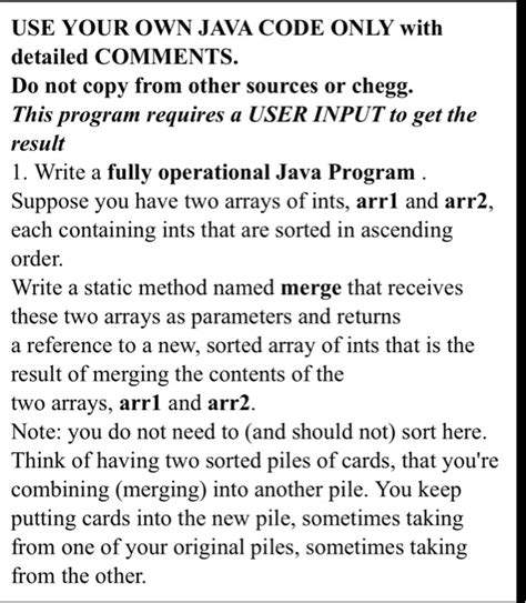 solved use your own java code only with detailed comments