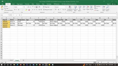 How To Apply Vlookup And Xlookup Formula On Large Big Data In Excel Youtube