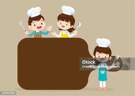 요리사 어린이 요리 클래스 디자인 서식 파일입니다 귀여운 작은 요리사 요리 식사 메뉴 가리기에 대한 스톡 벡터 아트 및 기타 이미지 가리기 가정 주방 가정의 방