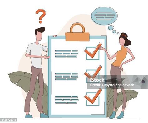 체크리스트 한 남자와 한 여자가 클립보드 옆에 서서 완료된 작업을 표시합니다 공란에 대한 스톡 벡터 아트 및 기타 이미지 공란 남자 남자 사업가 Istock