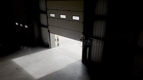 Warehouse Interior Shutter Doors Opening Stock Footage Video Of