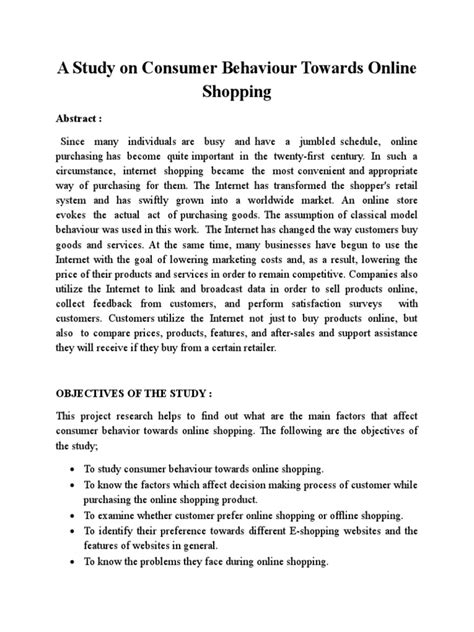 Consumer Behaviour Towards Online Shopping Pdf Online Shopping