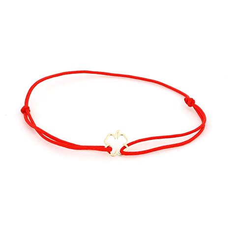 Bratara Snur Reglabil Cu Pandant Trifoi Decupat Aur 14k Emagro