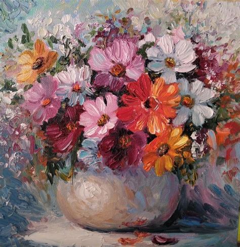 Интерьерный букетик Картины маслом Картины Холст