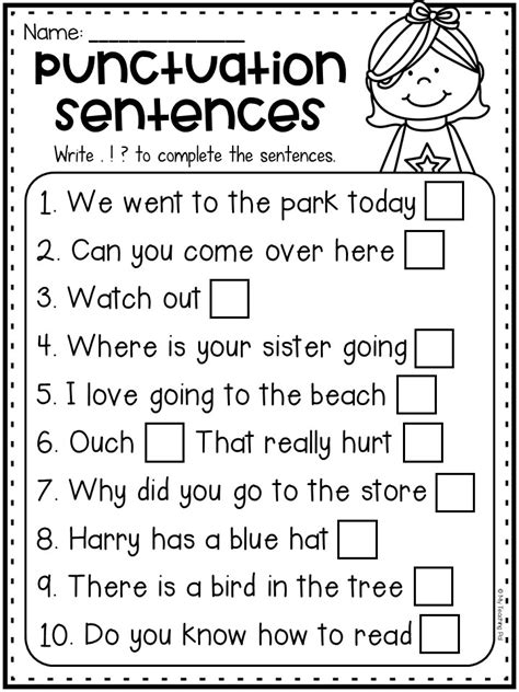 Sentences For Punctuation Practice