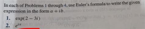 Solved In Each Of Problems Through Use Euler S Formula Chegg