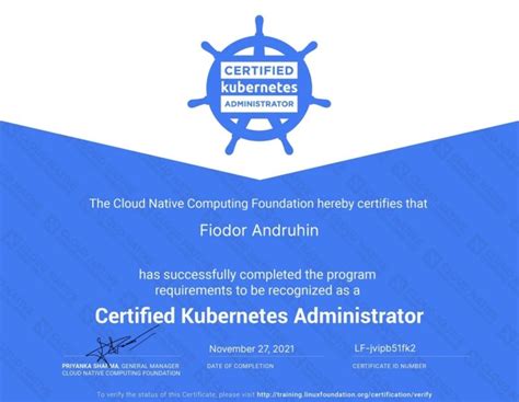 Fiodor Andruhin On Linkedin Cka Kubernetes Devops