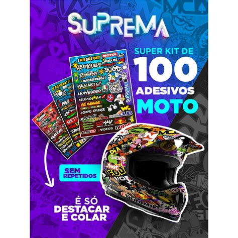 Kit Cartelas De Adesivos Unidades Para Bike Carro Moto Capacete Stickers Suprema