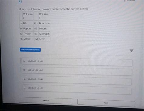 37 Match The Following Columns And Choose The StudyX