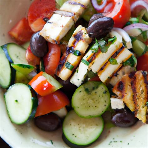 Mediterranean Grilled Halloumi Salad Recipe Mediterranean Diet Recipes