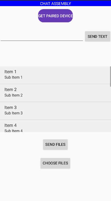 sending receiving messages and sending files via bluetooth application