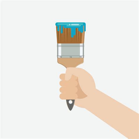 Hand Holding Paint Brush Vector Art At Vecteezy