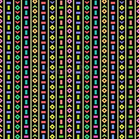 Colorful Vertical Rows Of Simple Shapes Seamless Vector Pattern Stock Vector Illustration Of