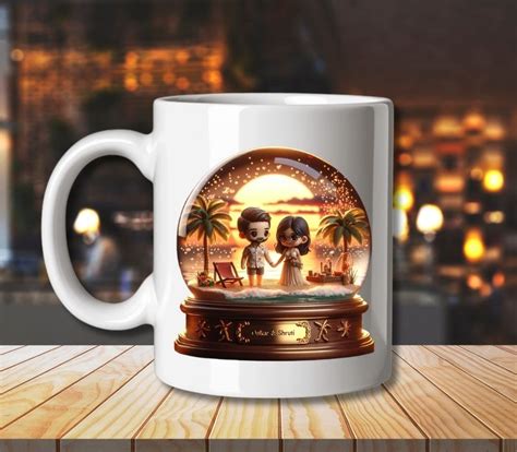 Chibi Globe Style Customizable Mug Couple Promptora
