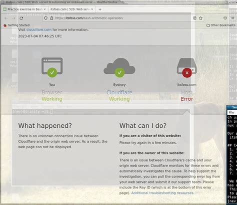 Its Foss Website Returns Server Error 520 Feedback Its Foss Community