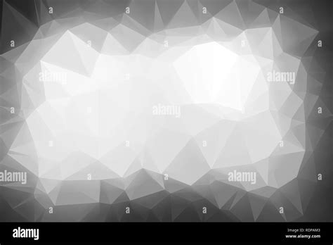 High Resolution Polygon Mosaic Vector Background In Black And White Abstract 3d Triangular Low