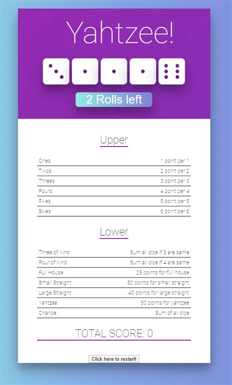 Github Cfw25yahtzee React