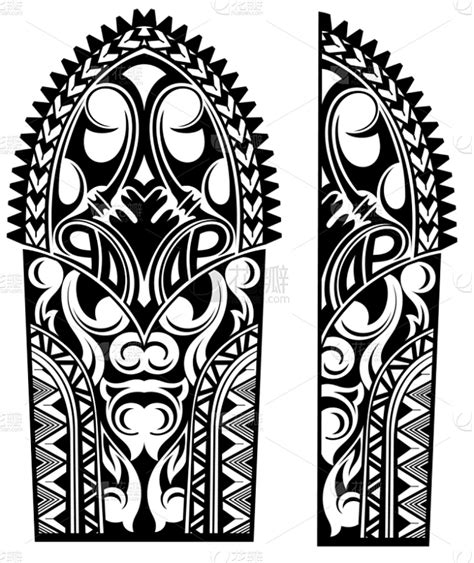 毛利人时尚分离着色华丽的传统卷着的艺术设计装饰素材 花瓣网