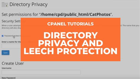 cpanel tutorials how to manage password and leech protection youtube