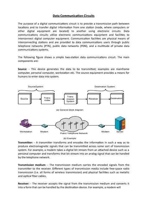 Data Communication Circuits Data Communications Circuits Utilize