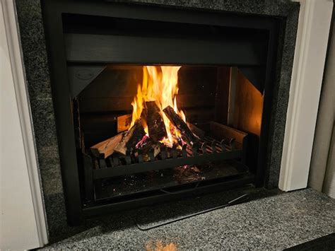 Premium Photo Natural Gas Insert Fireplace With Large Mantel