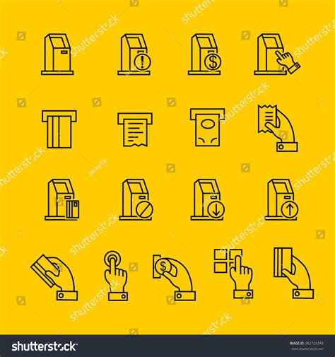Selfservice Terminals Icons Vector Stock Vector Royalty Free 382725349