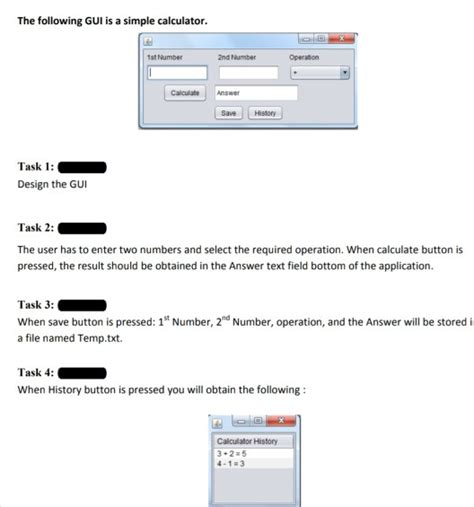 The Following Gui Is A Simple Calculator St Number Chegg