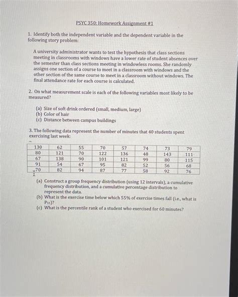 solved 1 identify both the independent variable and the