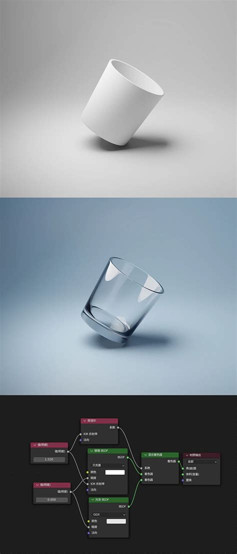 Blender玻璃杯材质 花瓣网