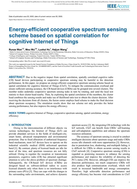 Pdf Energy Efficient Cooperative Spectrum Sensing Scheme Based On