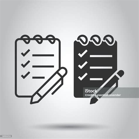 以平面樣式顯示清單圖示在白色隔離背景上的文檔清單向量圖記事本檢查標記業務概念向量圖形及更多互聯網圖片 互聯網 信 文件 個人備忘錄