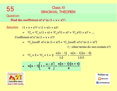 Maths4all Class Xi Slide 55 Binomial Theorem