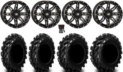 High Lifter Hl22 14 Wheels Machined 27 Swamp Lite Tires Polaris Rzr