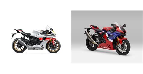 Motorrad Vergleich Yamaha R1 World GP 60th Anniversary 2023 Vs Honda