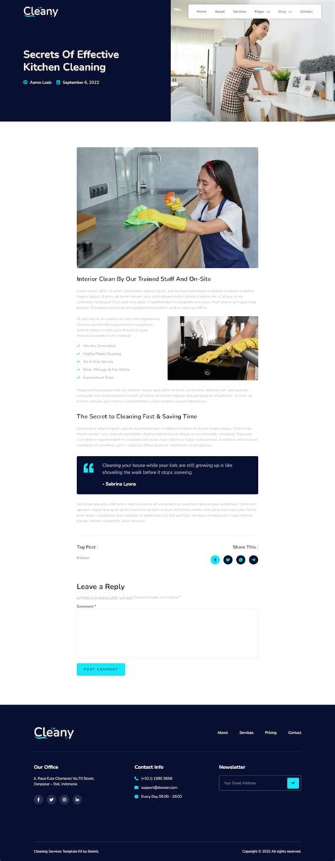Cleany Cleaning Service Company Elementor Template Kit Wp Template