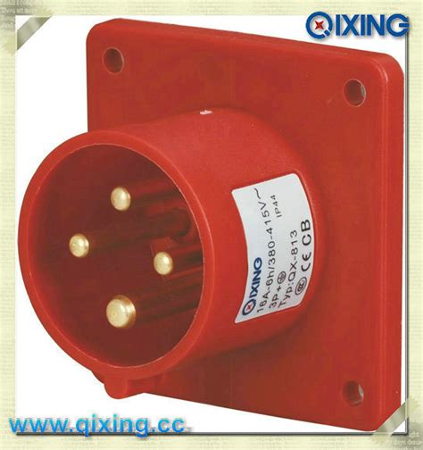 Cee Iec Ip44 16a 400v 4p Red Flush Mounted Plug Industrial Femal Plug