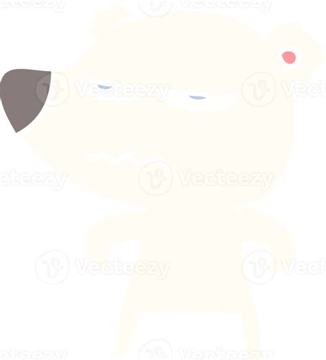 Angry Bear Polar Flat Color Style Cartoon 45047943 Png