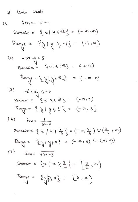 Solved Find The Domain And Range Of Each Function Show Your