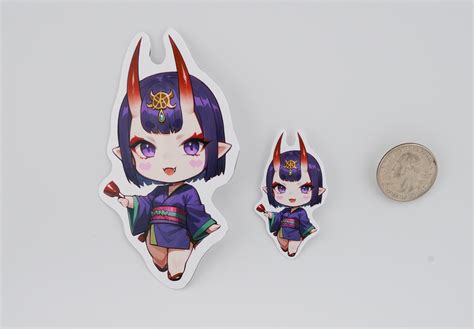 Chibi Shuten Doji Sticker Anime Demon Girl Vinyl Decal Etsy