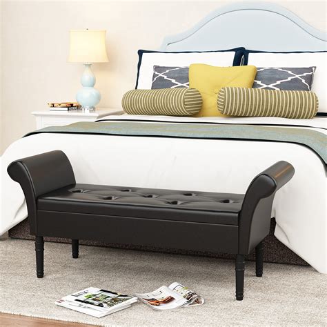 Leather Bedroom Entryway Benches With Storage