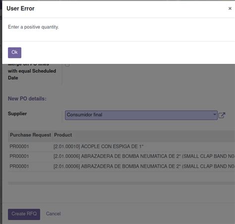 150 Purchaserequestline Created With Zero Productqty · Issue