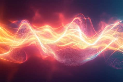 Colorful Abstract Light Waves Flowing Through A Dark Background At Night Stock Illustration