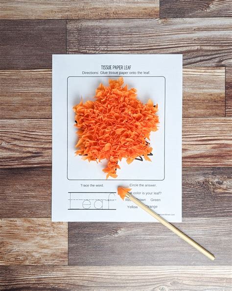 Tissue Paper Leaf Craft Fun Preschool Fall Activity