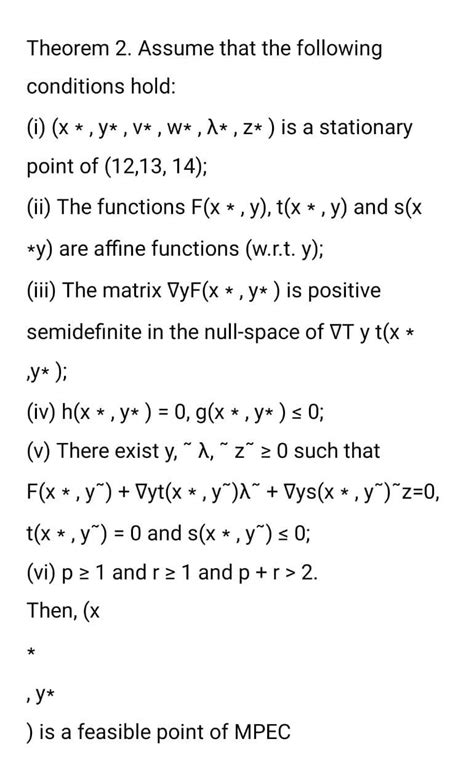 Solved Theorem Assume That The Following Conditions Hold Chegg