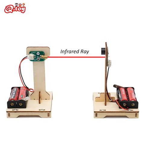 Diy 적외선 알람 Stem 장난감 과학 실험 도구 키트 교육용 나무 퍼즐 게임 학습 어린이 선물